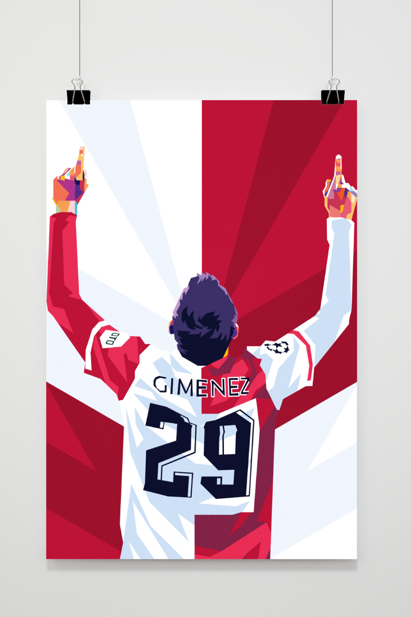 Santiago Gimenez Poster | Voetbal Poster | Pop Art Poster | Feyenoord ...