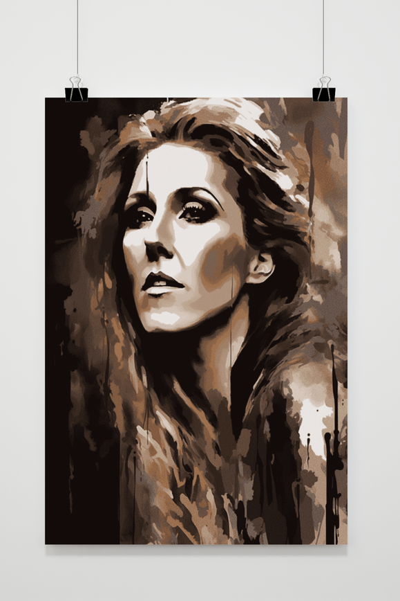 Muziek Poster | Celine Dion Poster | Poster Zangeres | Portret Poster ...